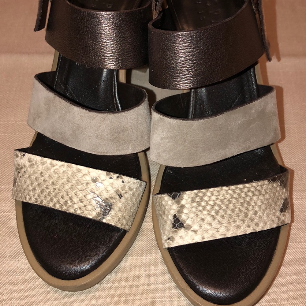 Hispanitas Suede Leather Mixed Buckle Sandals 38 - Gem